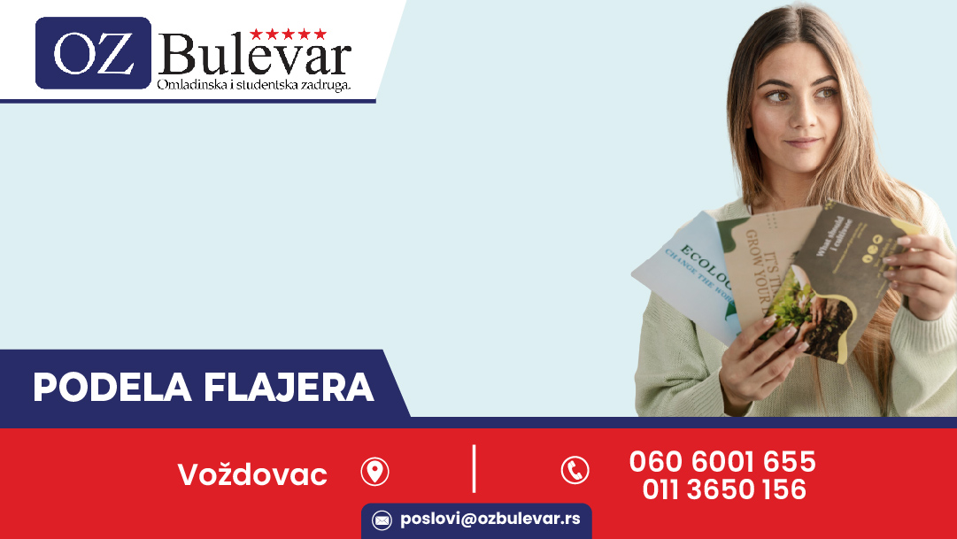 Podela flajera | Omladinska i studentska zadruga Bulevar - Poslovi u ...