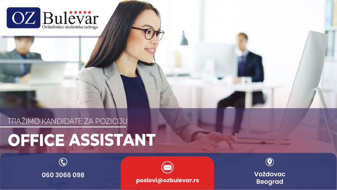 Office Assistant | Omladinska i studentska zadruga Bulevar - Poslovi u ...