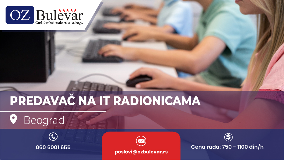 Predavač na IT radionicama | Omladinska i studentska zadruga Bulevar ...