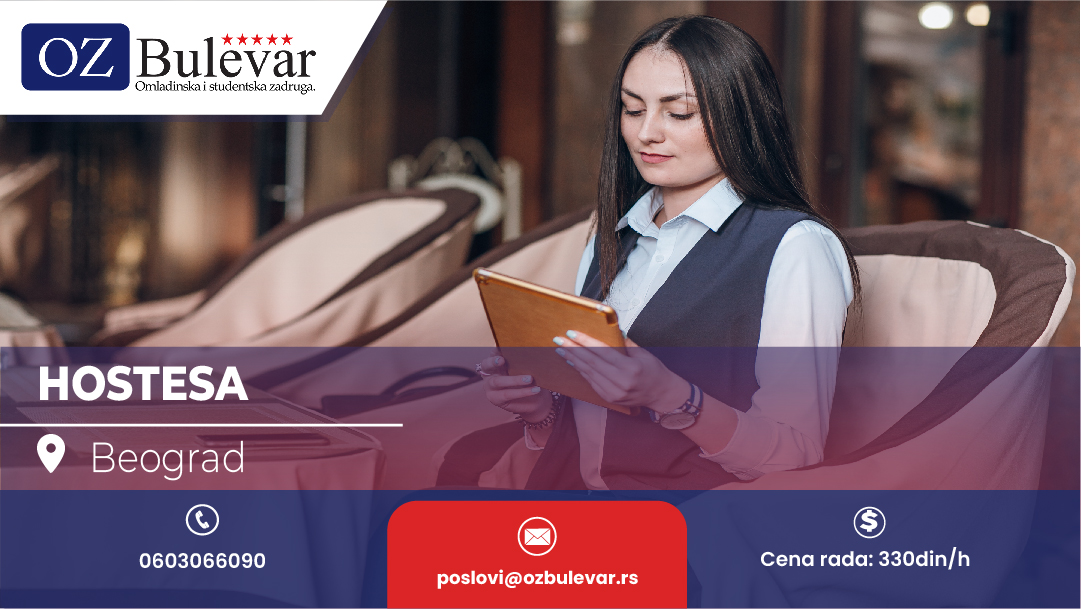 Hostesa | Omladinska i studentska zadruga Bulevar - Poslovi u Beogradu ...